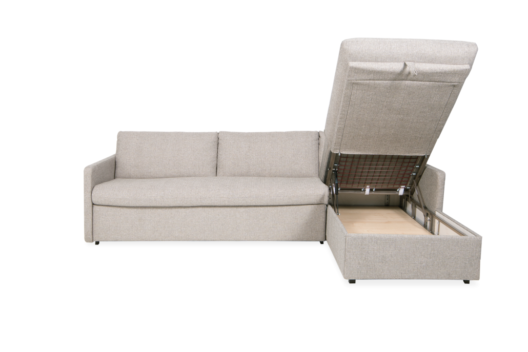 Sofabed zetelbed Carl tweezit met longchair - De Slaapboetiek